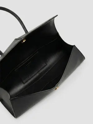JIL SANDER Linea Leather Shoulder Bag - Black