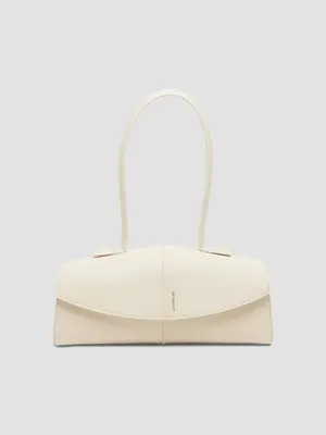 JIL SANDER Linea Leather Shoulder Bag - Eggshell