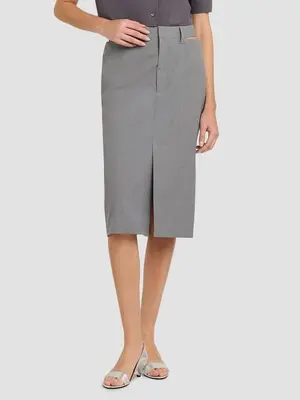 JIL SANDER Cut-out Wool Pencil Skirt