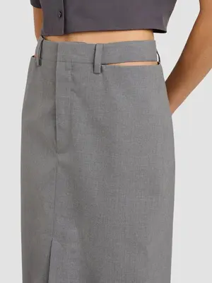 JIL SANDER Cut-out Wool Pencil Skirt