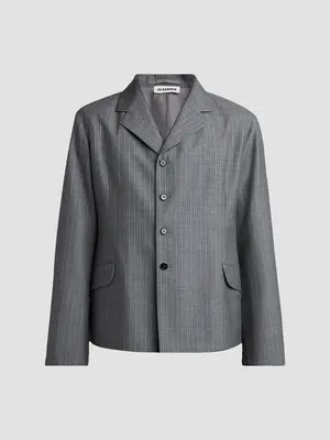 JIL SANDER Pinstripe Check Wool Jacket
