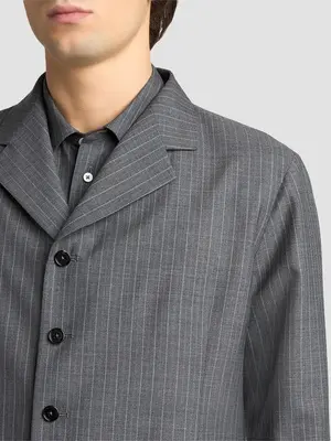 JIL SANDER Pinstripe Check Wool Jacket