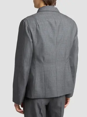 JIL SANDER Pinstripe Check Wool Jacket
