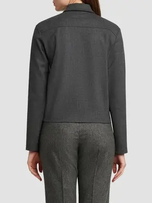 JIL SANDER Stretch-wool Zip-front Shirt