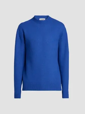 JIL SANDER Bouclé Wool-cashmere Crewneck Sweater - Ink