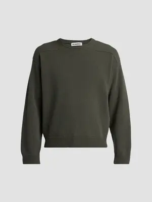 JIL SANDER Saddle Shoulder Wool-blend Sweater - Utility