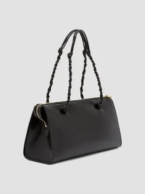 JIL SANDER Tangle Tent Leather Shoulder Bag - Black