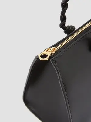 JIL SANDER Tangle Tent Leather Shoulder Bag - Black
