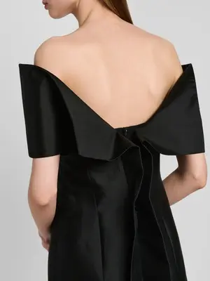 JIL SANDER Off-the-shoulder Silk-wool Midi Dress
