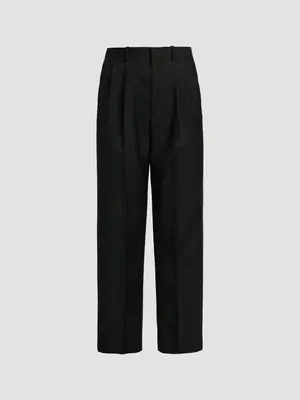 JIL SANDER Wool-mohair Canvas Pleated Trousers
