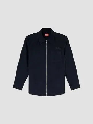 DIESEL® Alias Logo Zip-front Shirt Jacket - Black