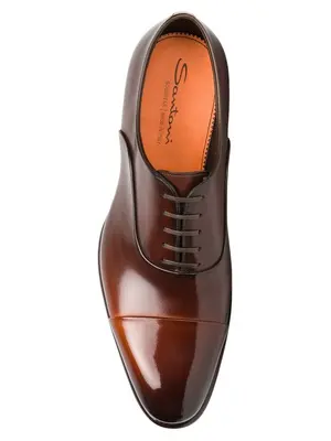 Santoni Carter Cap-toe Leather Oxfords