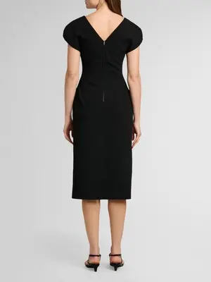JIL SANDER Wool Sable Midi-dress