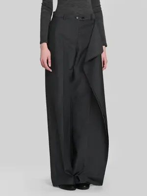 JIL SANDER Asymmetric Ruffle Wool-mohair Trousers