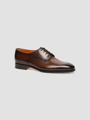 Santoni Archer Leather Oxfords - Dark Brown