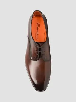 Santoni Archer Leather Oxfords - Dark Brown