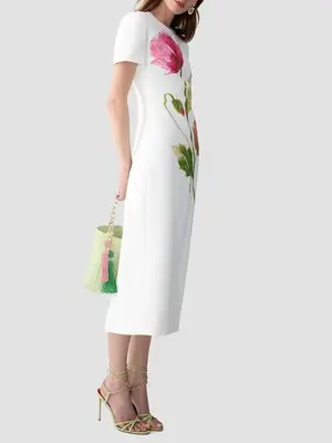 Carolina Herrera Floral Sheath Midi-dress