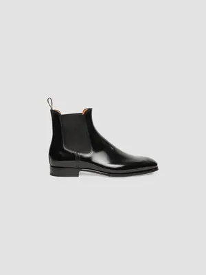 Santoni Archer Leather Chelsea Boots - Black