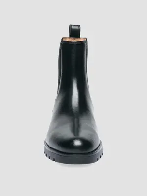 Santoni Jean Leather Chelsea Booties