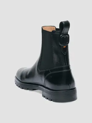 Santoni Jean Leather Chelsea Booties