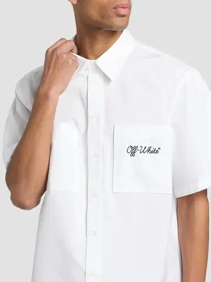 Off-White Script Summer Poplin Button-front Shirt