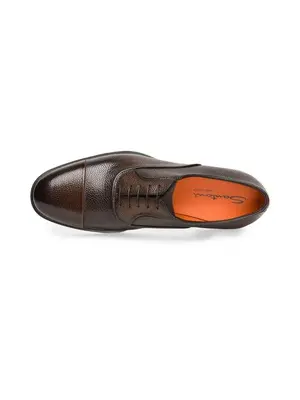 Santoni Easy Cap-toe Leather Oxfords
