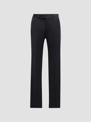 Emporio Armani Straight-leg Wool Trousers - Solid Dark