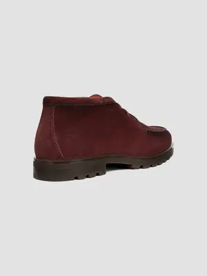 Santoni Rock Suede Chukka Boots - Burgundy
