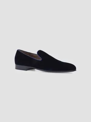 GIANVITO ROSSI Satin Velvet Loafers - Denim