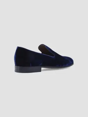 GIANVITO ROSSI Satin Velvet Loafers - Denim