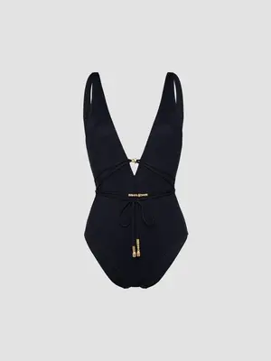 ERES Lagon Jewel Beaded Tank One-piece Swimsuit - Black