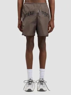 Palm Angels Curved Logo Swim Shorts