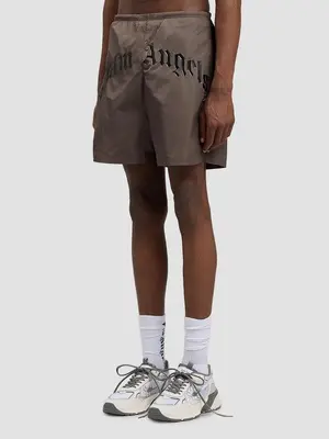 Palm Angels Curved Logo Swim Shorts