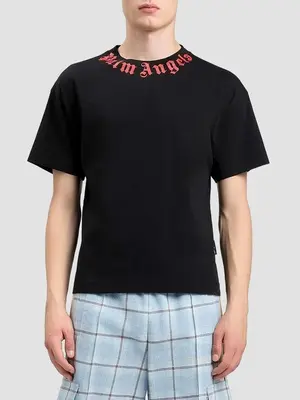 Palm Angels Logo Crewneck Cotton T-shirt