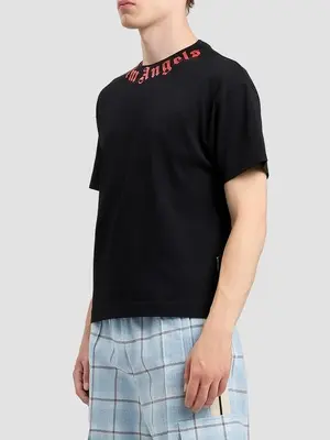 Palm Angels Logo Crewneck Cotton T-shirt