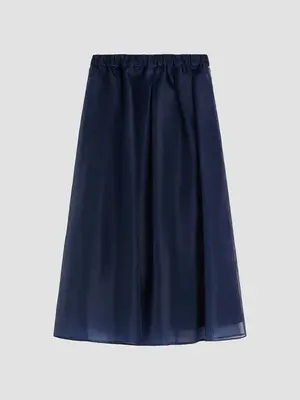 Max Mara Pleated Silk Organza Skirt