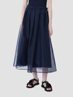 Max Mara Pleated Silk Organza Skirt