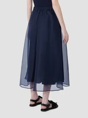 Max Mara Pleated Silk Organza Skirt