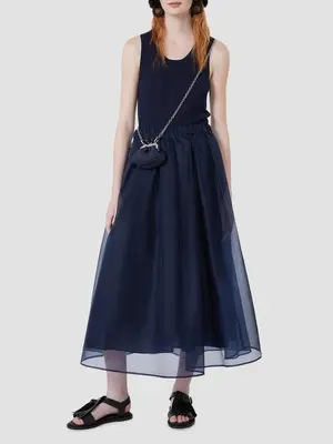 Max Mara Pleated Silk Organza Skirt
