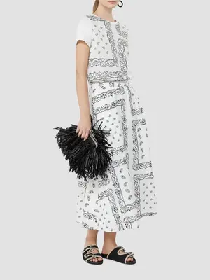 Max Mara Cotton Poplin Midi Skirt - White