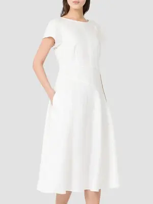 Max Mara Linen Canvas Midi Dress