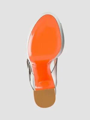 Santoni Metallic Leather Buckle Platform Sandals