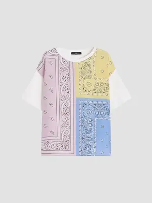 Max Mara Printed Silk And Stretch Cotton Jersey T-shirt - Multicolour