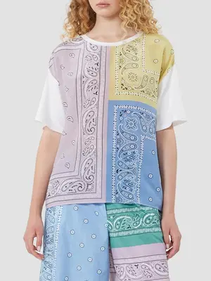Max Mara Printed Silk And Stretch Cotton Jersey T-shirt - Multicolour