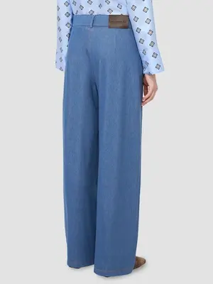 Max Mara Denim Effect Jersey Loose Fit Trousers