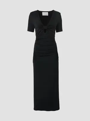 Carolina Herrera Ruched Jersey Cut-out Body-con Maxi Dress