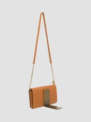 Santoni Leather Wallet-on-chain Crossbody Bag - Light Brown