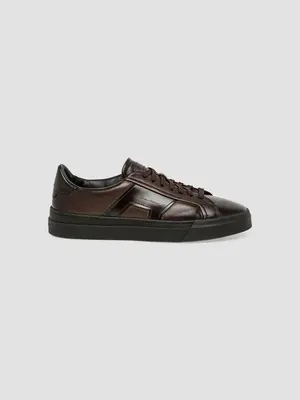Santoni Double Buckle Leather Sneakers
