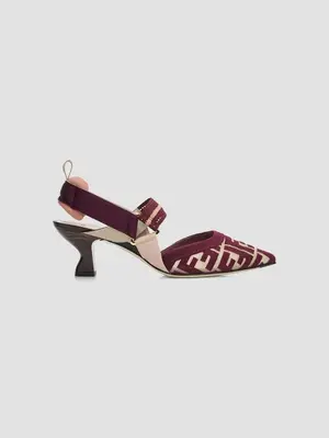 Fendi Colibrì 55mm Ff Mesh Slingback Pumps - Beige Plum