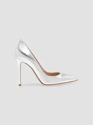 GIANVITO ROSSI 105mm Metallic Leather Pumps - Silver